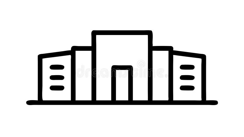 Large Office Building Outline Corporate Architecture Graphic , Vector ...