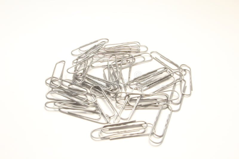 Large Paper Clips on a White Background Stock Image - Image of ...