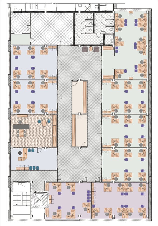 Large Office stock illustration. Illustration of furniture - 49680258