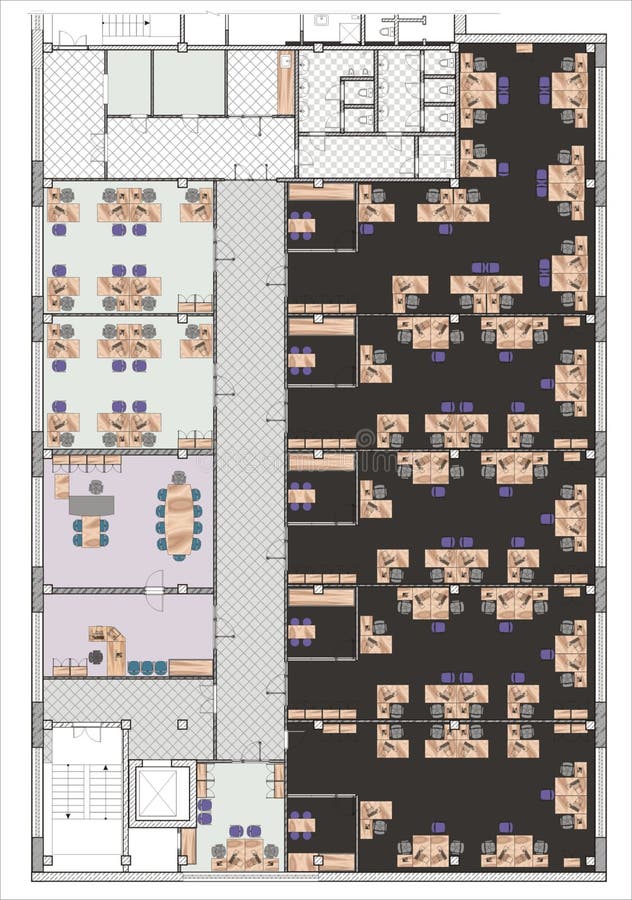 Large Office stock illustration. Illustration of internal - 49680263