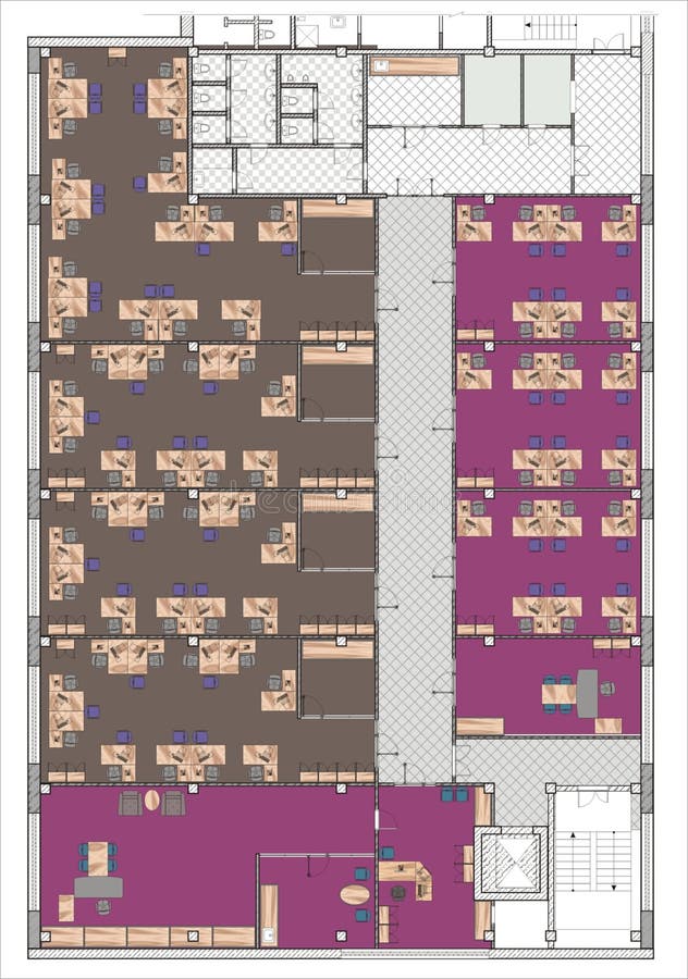 Large Office stock illustration. Illustration of furniture - 49680264