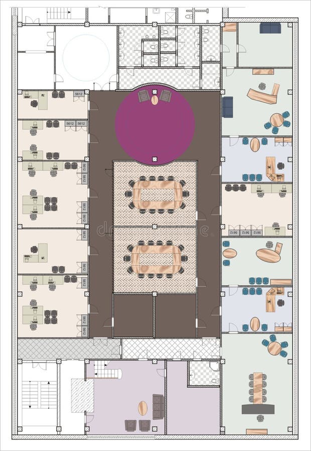 Large Office stock illustration. Illustration of furniture - 49680327
