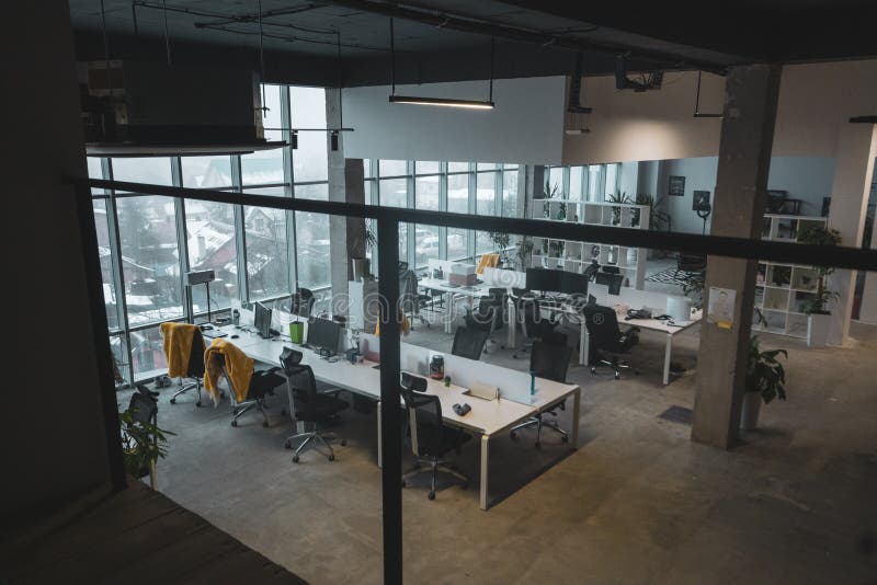 Large Office Space, Photo Above Stock Photo - Image of caucasian, team ...