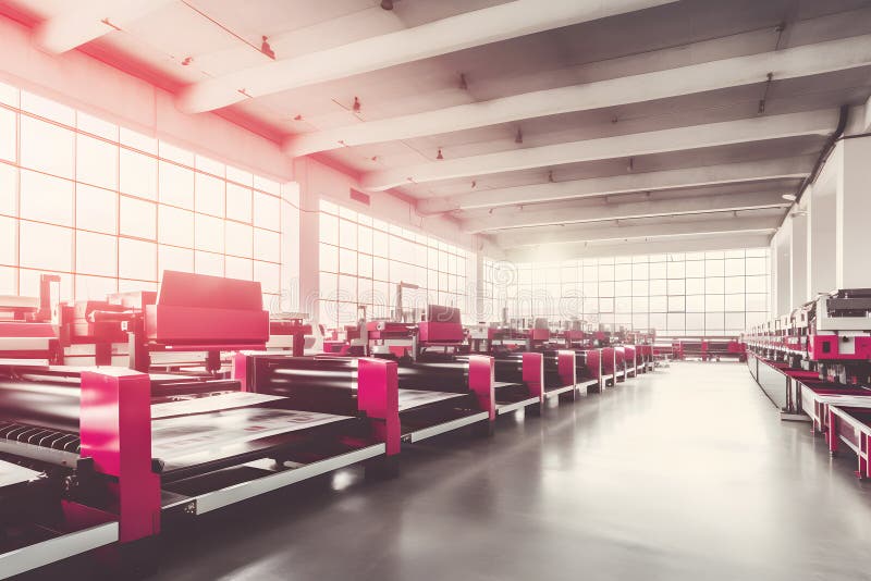 Large Offset Printing Press or Magazine Running. Neural Network AI ...