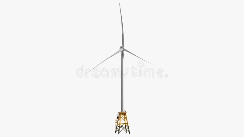 Large Offshore Wind Turbine with Triangular Base Stock Photo - Image of ...