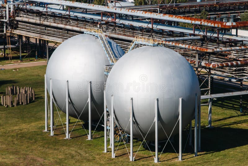 Oil and gas refinery stock image. Image of environment - 110382249