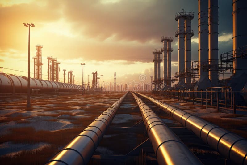Large Oil Pipeline and Gas Pipeline in the Process of Oil Refining and ...