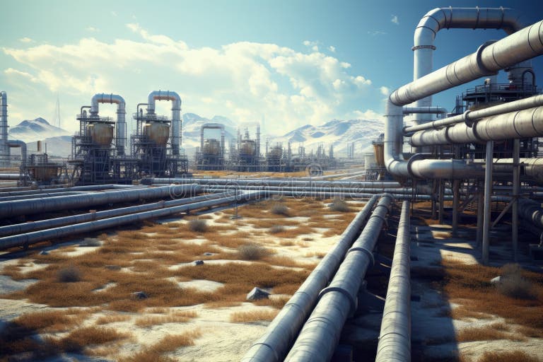 Large Oil Pipeline and Gas Pipeline in the Process of Oil Refining and ...