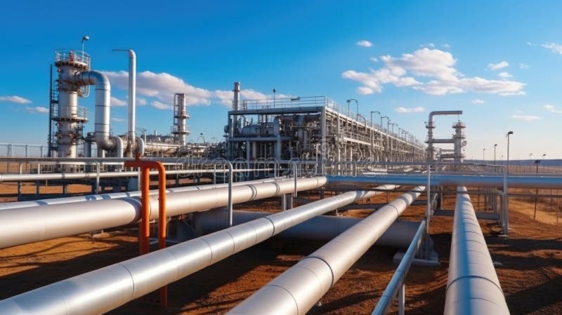 Large Oil Pipeline and Gas Pipeline in the Process of Oil Refining and the Movement of Oil and ...