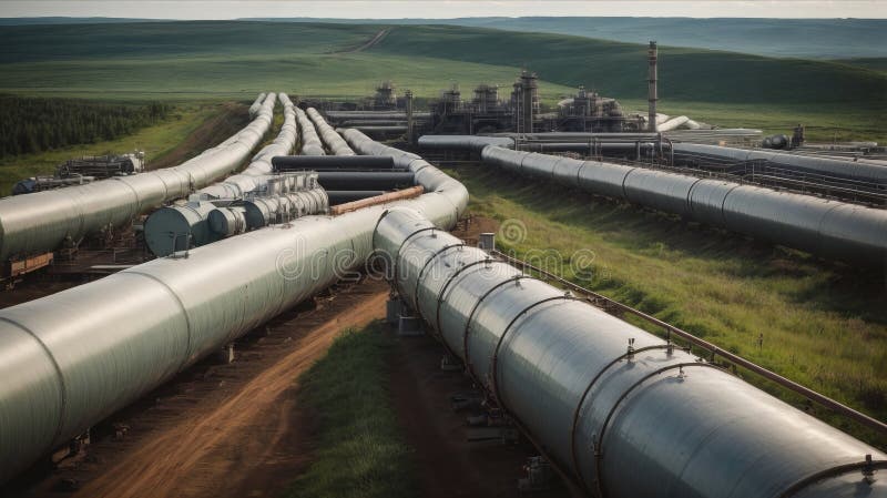 Large Oil Pipeline and Gas Pipeline in the Process of Oil Refining and ...