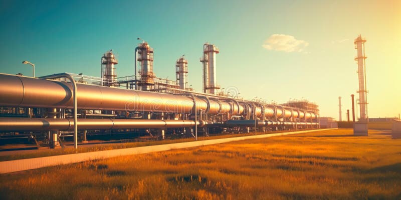 Large Oil Pipeline and Gas Pipeline in the Process of Oil Refining and ...