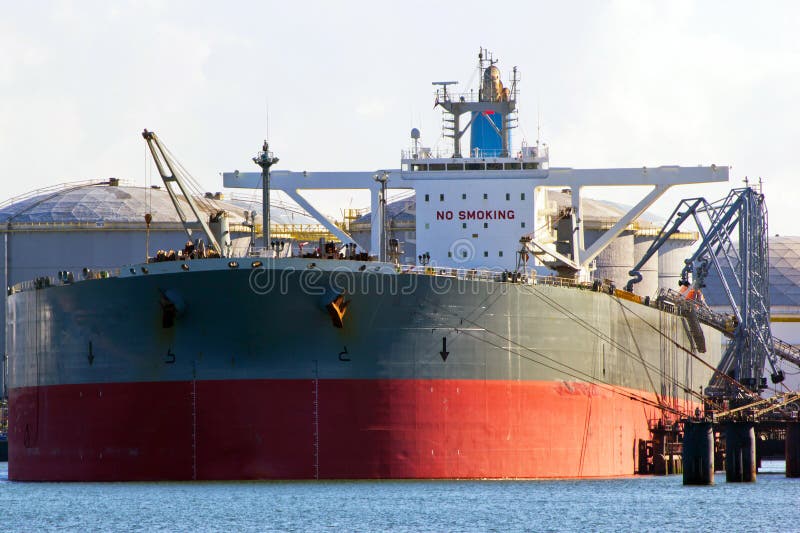 A Large Oil Tanker in the Port of Rotterdam Stock Image - Image of ...