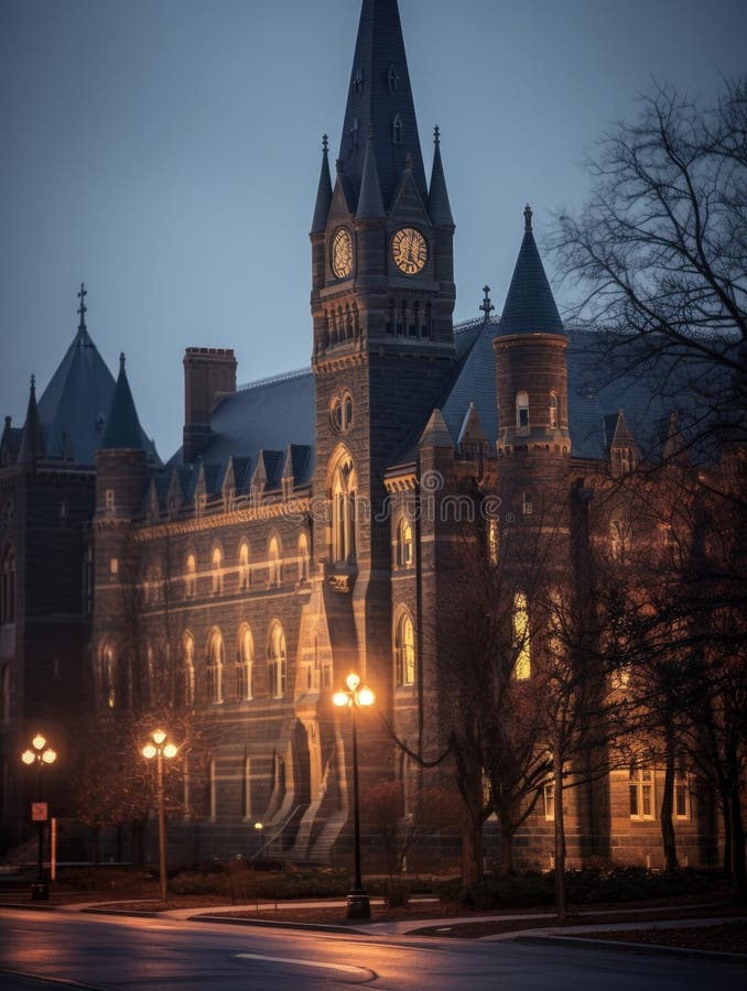 Large, Old Building with an Impressive Clock Tower. the Clock is ...