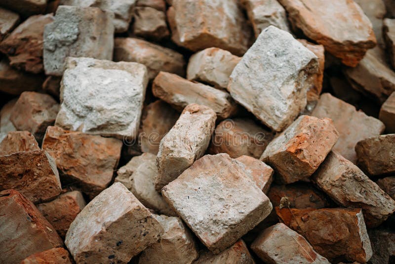Large Old Castle Bricks Lying Scattered Stock Photo - Image of garbage ...