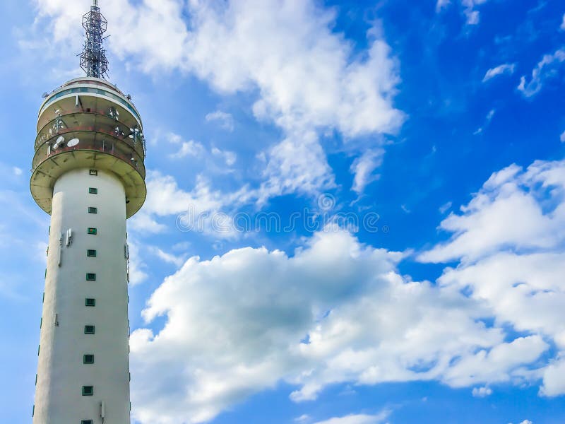 Large Digital Television and Radio Signal Broadcasting Tower Stock ...