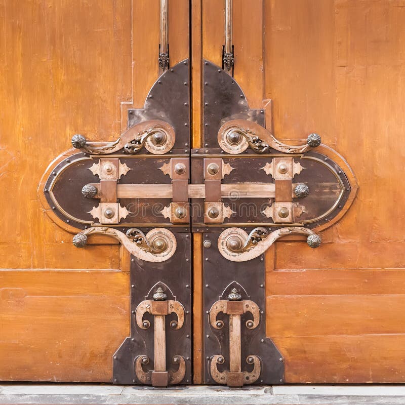 Large old door lock stock photo. Image of padlock, safety - 105460564