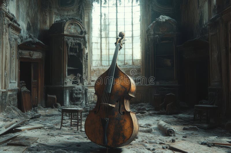 A Large, Old-fashioned Cello is the Main Focus of the Image Stock Photo ...