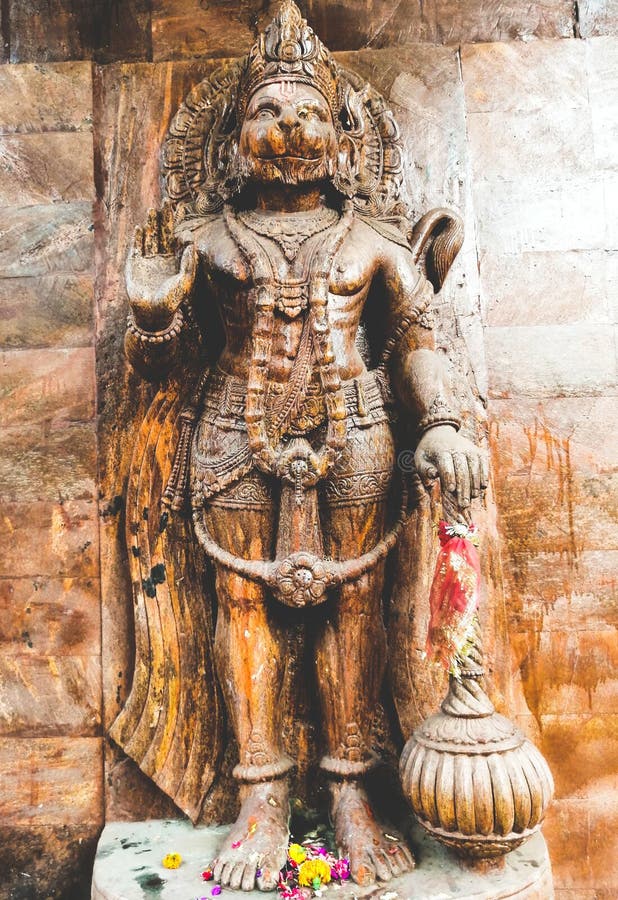 A Large Old Hanuman Stone Idol Stock Image - Image of idols, sculpture ...