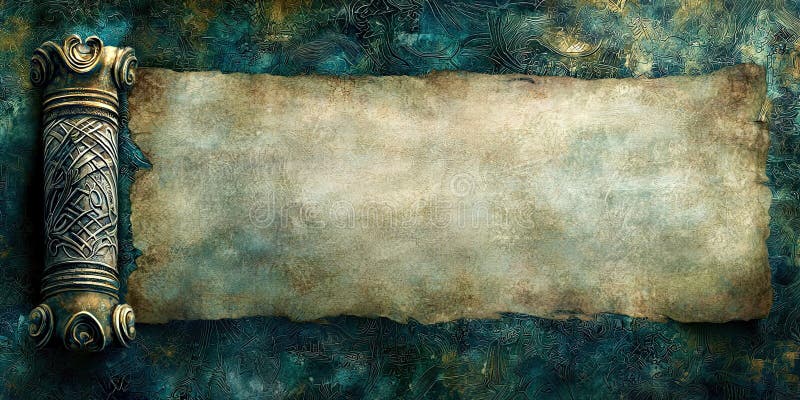A Large, Old Looking Scroll with a Blank Space in the Middle Stock ...
