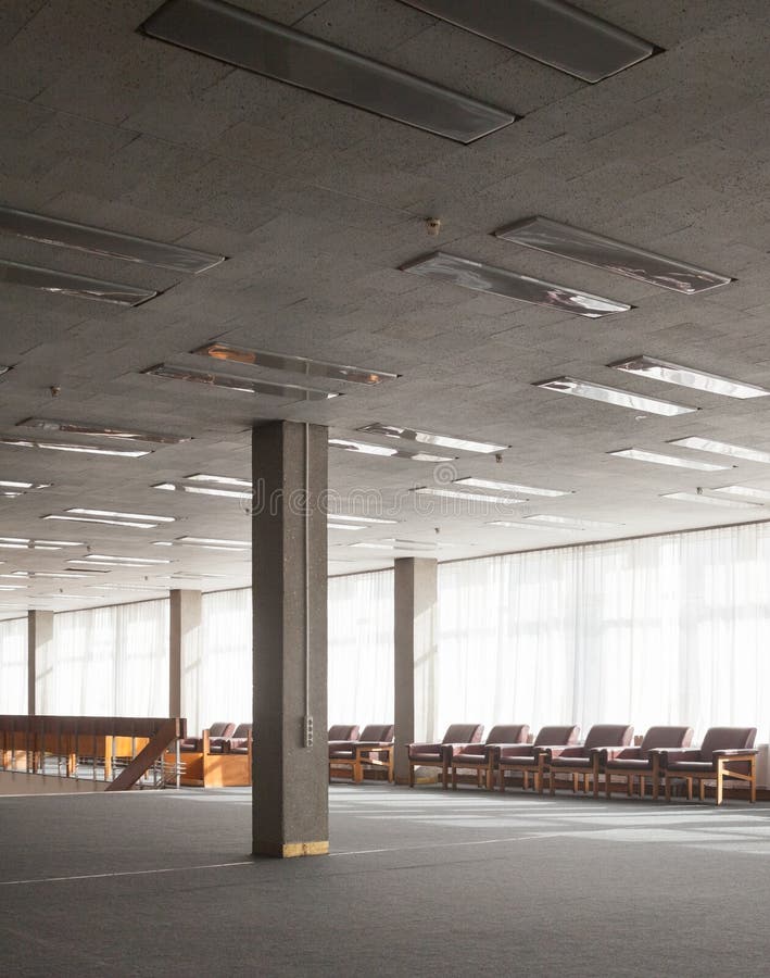 Large Old Lounge. Retro Style Interior Stock Image - Image of design ...