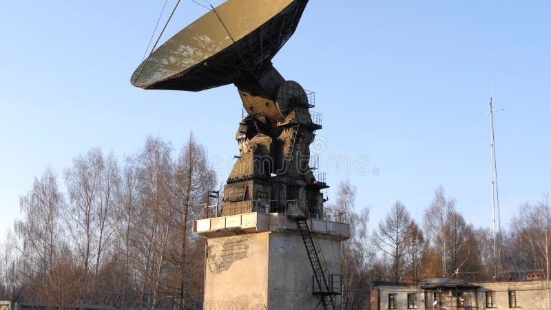 A Large Old Radar at an Old Base in the Middle of the Forest Stock ...