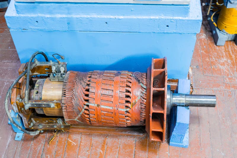 Large and Old Rotor of an Electric Machine. DC Motor Part Stock Image ...