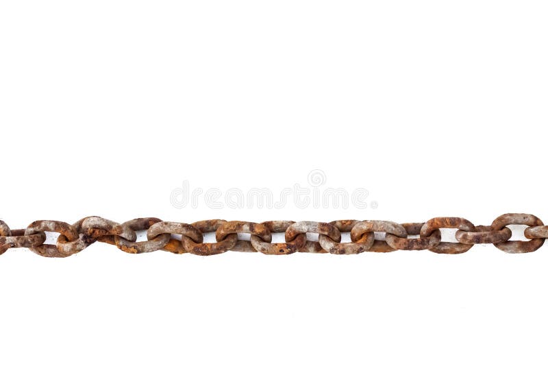 Large Old Rusty Chain on White Background, Copy Space Stock Photo ...