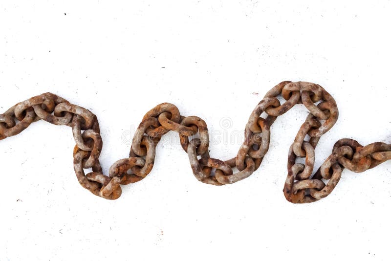 Large Old Rusty Chain on White Background Stock Photo - Image of ...