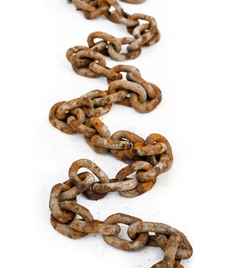 Large Old Rusty Chain on White Background Stock Photo - Image of aged ...