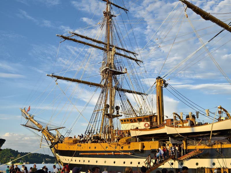 A Large Old Ship at Pier Under a Beautiful Blue Sky Editorial Image ...