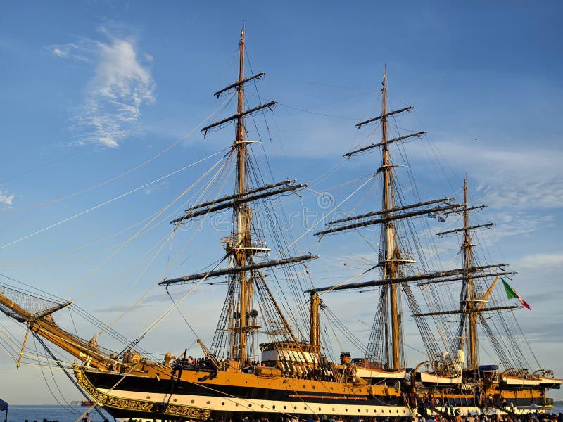 A Large Old Ship at Pier Under a Beautiful Blue Sky Editorial Stock ...