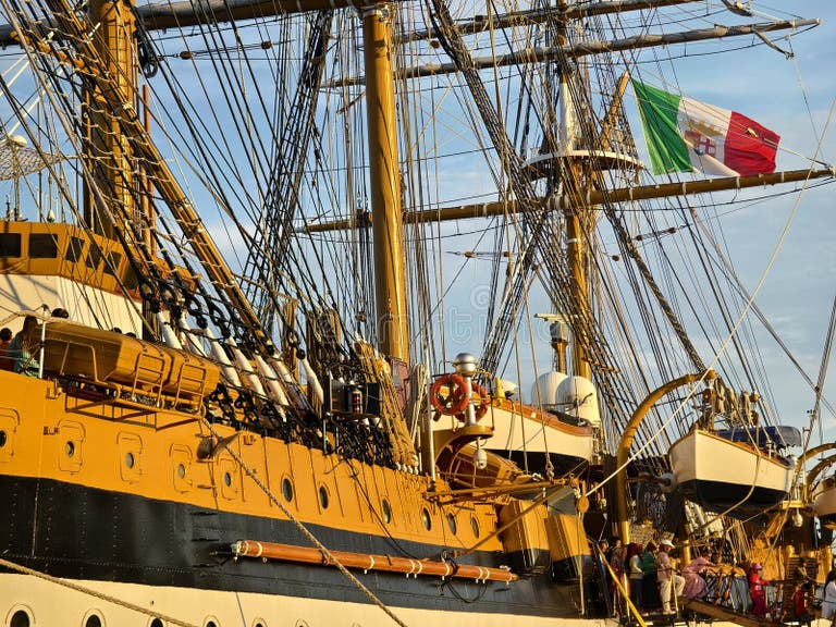 A Large Old Ship at Pier Under a Beautiful Blue Sky Editorial Stock ...