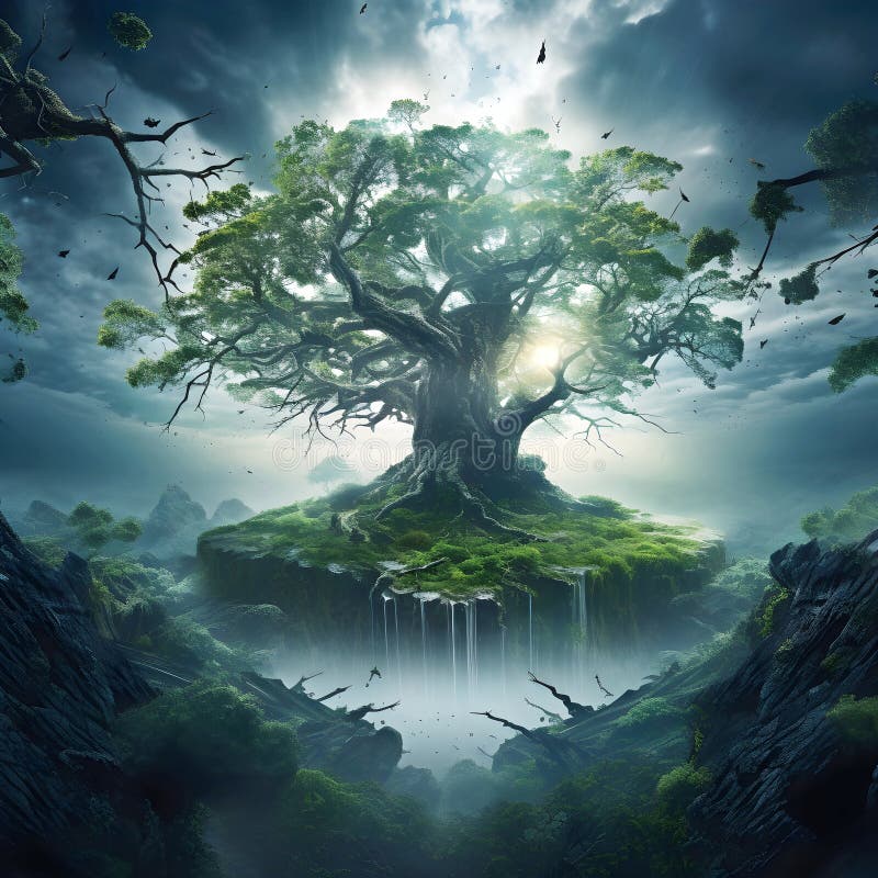 Isolated tree portrait. stock illustration. Illustration of idyli ...