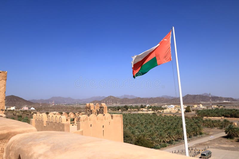 Large Oman Flag Waving in the Wind Stock Image - Image of national ...