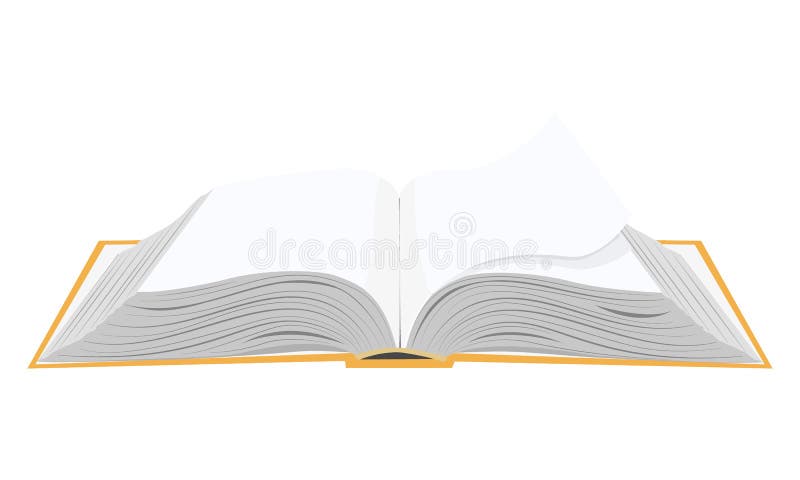 A Large Open Book with Lots of White Pages Stock Vector - Illustration ...