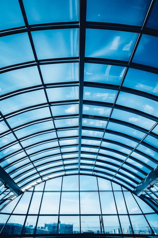 Large Open Building with Sky View from Inside it. Generative AI Stock ...