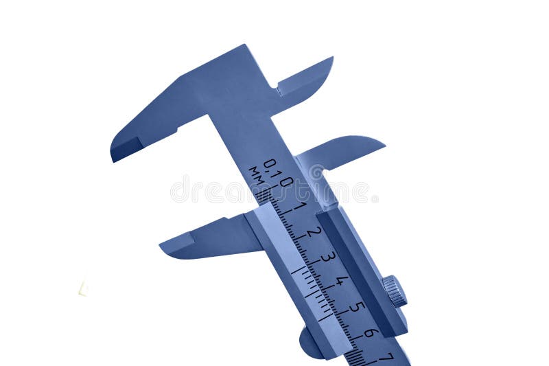 A Large Open Caliper on a Background of Yellow Wall, Isolated on a ...