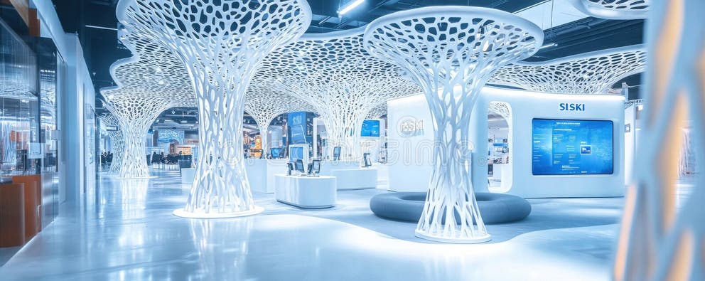 Modern Exhibition Space with Futuristic Design and Innovative ...