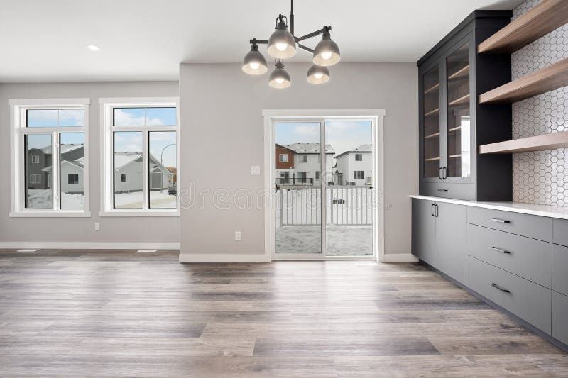 Large Open Living Room with a Chandelier Hanging from the Ceiling Stock ...