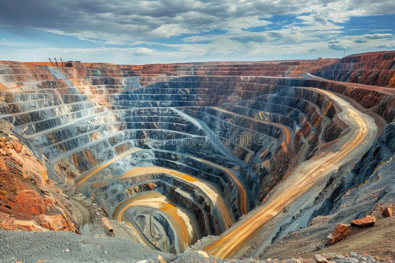 A Large Open Pit Filled with Dirt and Excavated Soil Stock Image ...