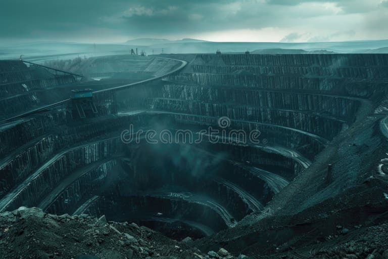 A Large Open Pit Filled with Dirt, Suitable for Use in Infographics or ...
