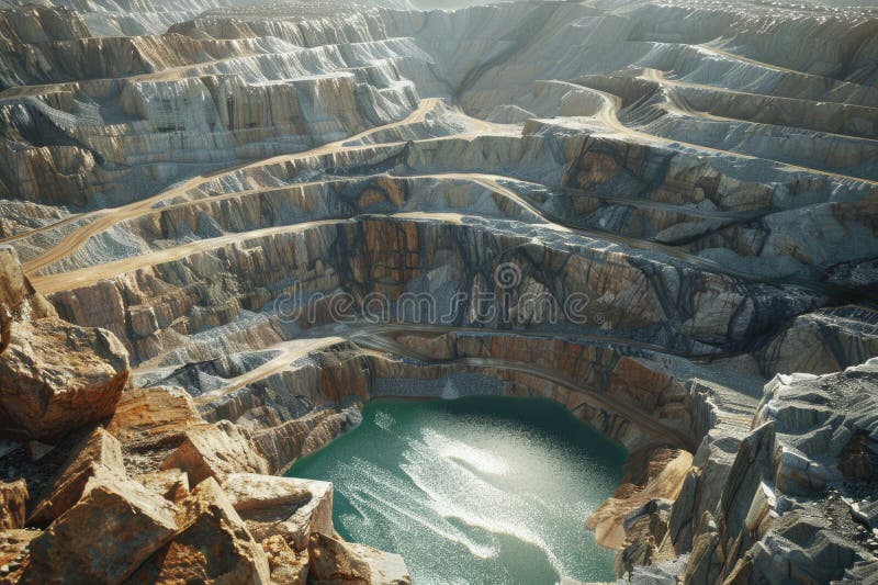 A Large Open Pit Filled with Water. Suitable for Industrial ...