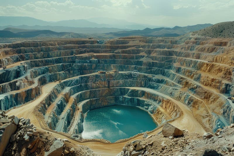 A Large Open Pit Lake Filled with Water, Suitable for Use in ...