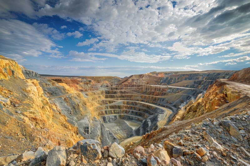 A Large Open Pit in the Middle of a Mountain, Suitable for Industrial ...