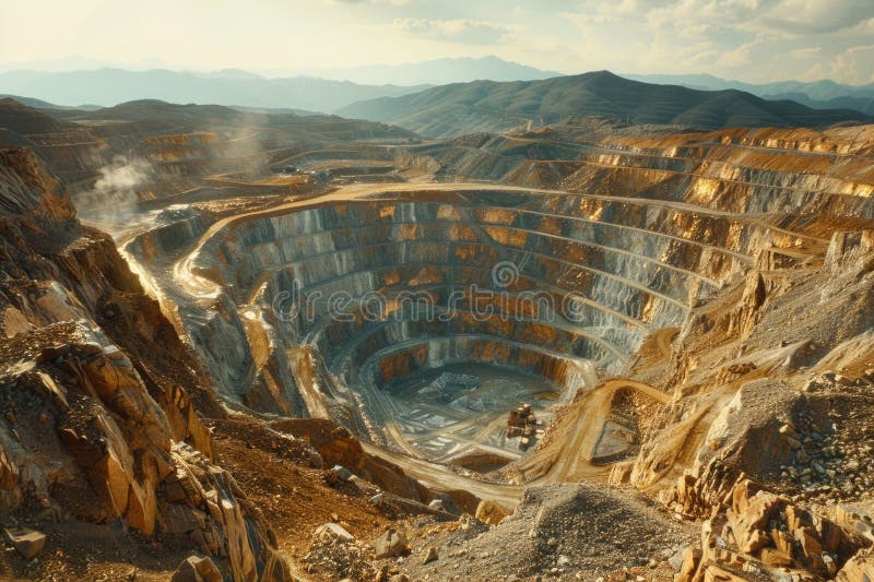 A Large Open Pit in the Middle of a Mountain, Suitable for Industrial ...