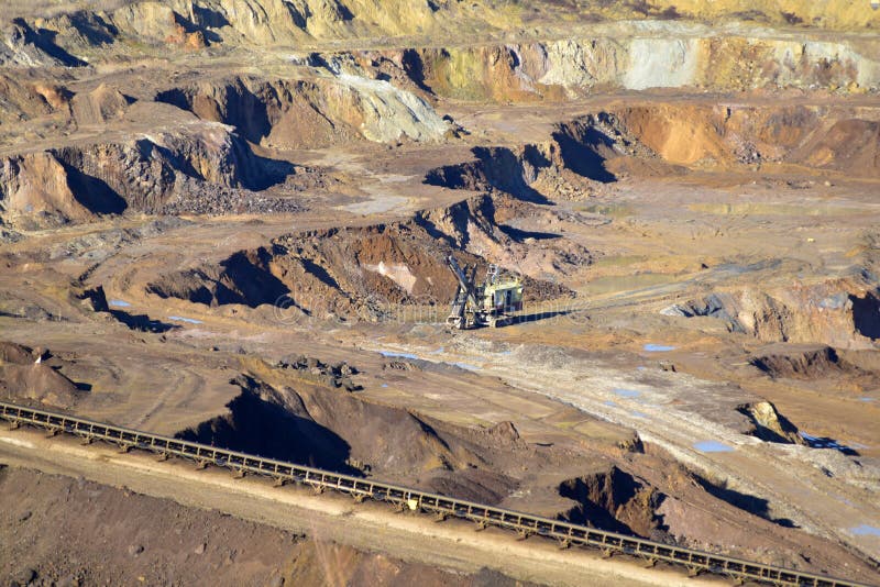 Large Open Pit Mine for Ore Mining and Exploitation Stock Image - Image ...