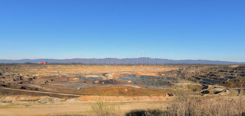 Large Open Pit Mine for Ore Mining and Exploitation Stock Image - Image ...