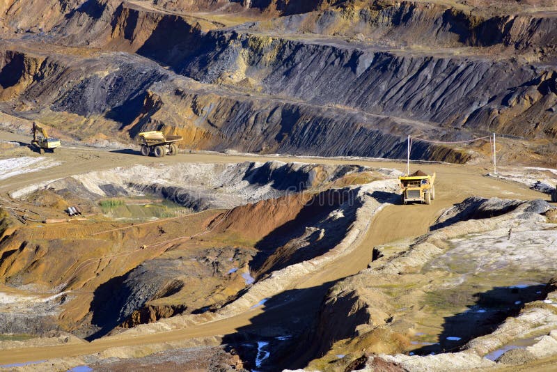 Large Open Pit Mine for Ore Mining and Exploitation Stock Image - Image ...