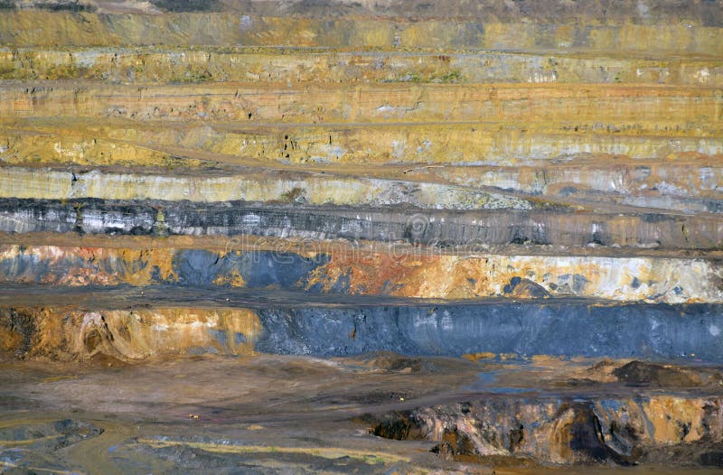 Large Open Pit Mine for Ore Mining and Exploitation Stock Image - Image ...