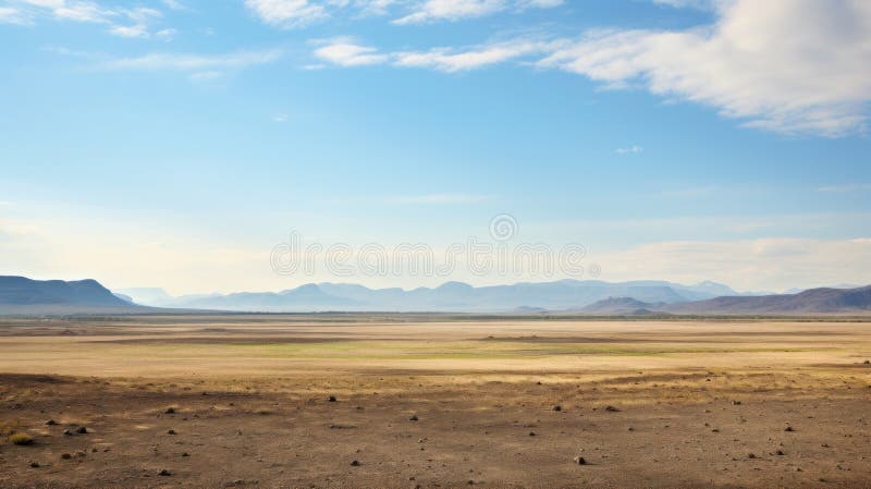 A Large Open Plain with Mountains in the Distance, AI Stock Image ...